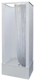 Průmyslový sprchový box Teiko POLY NEW, ZÁVĚS Barva: Bílá, Rozměry (cm): 81x81, Varianta: s výřezem pro odpadní trubky