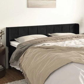 Čelo postele typu ušák černé 163x16x78/88 cm samet 3118824