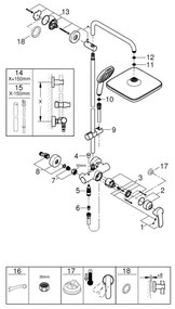 GROHE 26985001 - Sprchový systém VITALIO COMFORT 250 250 × 250 mm lesklý chrom