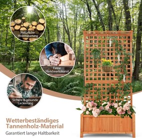 Costway Květinový truhlík s mříží a střechou a mříží a drenážními otvory