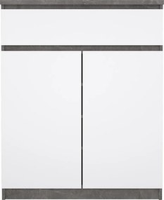 Komoda Simplicitous 234 80 cm beton/bílá lesk
