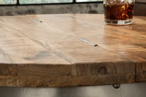 Noble Home Konferenční stolek ARMOR, kov, mangové dřevo, přírodní