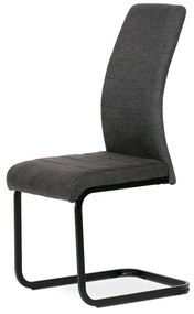 AUTRONIC Židle jídelní, šedá látka, kovová pohupová podnož, černý kov