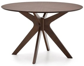 Kulatý jídelní stůl s deskou v dekoru ořechového dřeva ø 120 cm Naanim – Kave Home