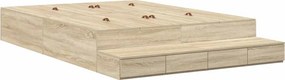 Rám postele s úložným prostorem se zásuvkou Sonoma dub 140 cm 3335695