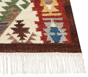 Vlněný kelimový koberec 80 x 150 cm vícebarevný AREVIK Beliani