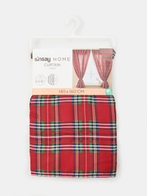 Sinsay - Sada závěsů na řasící pásce s kostkovaným vzorem 2 pack - vícebarevná