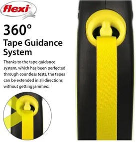 Flexi Neon L pásek 5m černo-žluté / Vodítko