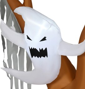 HOMCOM Halloween dekorace, 2,40 m vysoký strašidelný strom, samonafukovací, LED osvětlení, pro venkovní použití