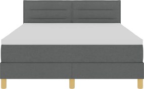 Postel s boxspringem s polštářem Tmavě šedá 140 x 200 cm textil 3338847
