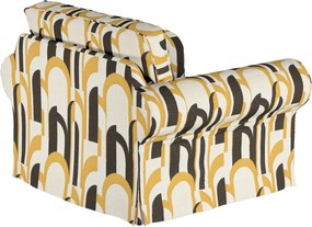 Potah na křeslo IKEA Ektorp barva vícebarevná látka pletený vzor, vzorované