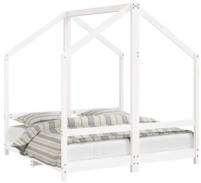 vidaXL Dětská postel bílá 2x (70 x 140) cm masivní borové dřevo