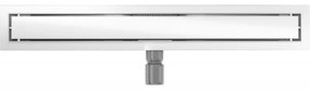 Mexen Flat nerezový sprchový žlab 50 cm vzor bílé sklo, 1027050-15