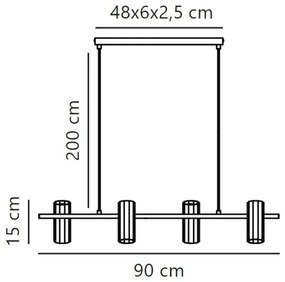 Nordlux - Lustr na lanku ALANIS 4xGU10/15W/230V černá