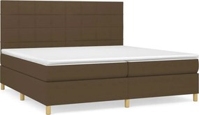 Box spring postel s matrací tmavě hnědá 200x200 cm textil 3142364
