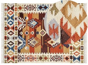 Vlněný kelimový koberec 160 x 230 cm vícebarevný VOSKETAP Beliani