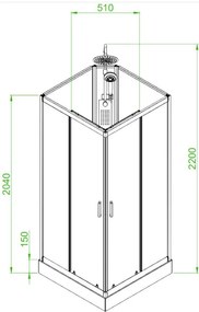 Terra Hydromasážní box LISA 100x100