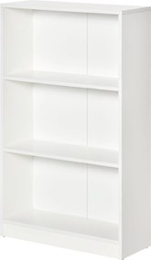 HOMCOM Knihařství s 3 úložnými prostory pro knihy, CD a rostliny do obývacího pokoje, pracovny nebo ložnice 62,2x24x102,4 cm Bílá | Aosom