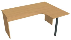 Stůl ergo levý 160*120 cm - Hobis Gate GE 60 L Dekor stolové desky: buk, Dekor lamino podnože: buk, Barva nohy: černá
