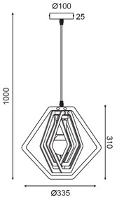 ACA DECOR Závěsné stropní svítidlo TRITON 40W/E27/230V/IP20, světle hnědé, ZM391P34WLL
