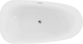 Mexen Giada volně stojící vana 170 x 90 cm, bílá lesk, přepad chrom - 52741709000-01