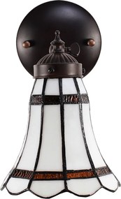 Nástěnná lampa Tiffany s bílým stínidlem BrownLine - 17*12*23 cm E14/max 1*40W