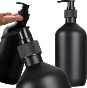 Camerazar Dávkovač mýdla 300 ml matně černá lahvička s pumpičkou do kuchyně nebo koupelny