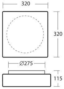 Osmont 41307 Lina 3, stropní/nástěnné svítidlo, 2x75W E27, opálové sklo, 32x32cm