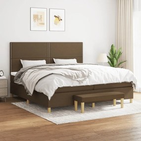 Box spring postel s matrací tmavě hnědá 200x200 cm textil,  3137104