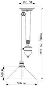 Elstead PV-P-AGB - Lustr na lanku PROVENCE 1xE27/100W/230V mosaz