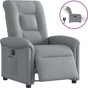 Elektrické polohovací křeslo světle šedé textil 3303234