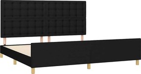 Rám postele bez matrace černý 200 x 200 cm textil 3125407