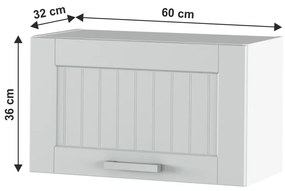 Horní kuchyňská skříňka Janne Typ 9 (světle šedá + bílá). 1021196