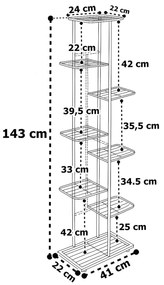 Květinový stojan NEST černý