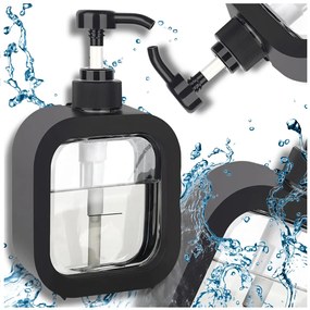 Camerazar Dávkovač na mýdlo a tekutiny 500 ml černý a průhledný