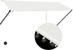 vidaXL Markýza rolovací s Led, 300 x 150 cm, krémová