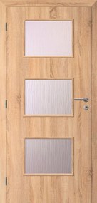Solodoor Interiérové dveře Etta 6, 80 L, 850 × 1985 mm, fólie, levé, dub Mystic, prosklené
