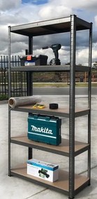 Fistar Regál 200x100x60 cm lakovaný 5-policový, nosnost 750 kg - ČERNÝ