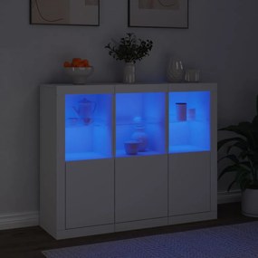 Příborníky s LED osvětlením 3 ks bílé kompozitní dřevo 3209100