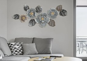 Kovová nástěnná dekorace Greys 157,5x66,5 cm šedá/zlatá