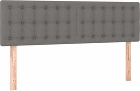 Box spring postel s matrací a LED tmavě šedá 140x190 cm textil 3133470