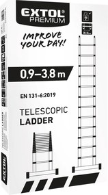 žebřík teleskopický, 3,8m EXTOL PREMIUM 8849006