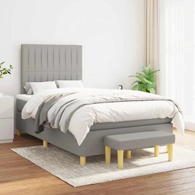 Box spring postel s matrací světle šedá 120x190 cm textil 3270418