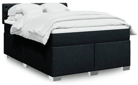 Box spring postel s matrací černá 160x200 cm textil 3285948