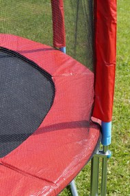 Premium Červená trampolína 305 cm s ochrannou sítí + žebřík + krycí plachta