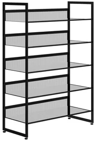HOMCOM Stojan na boty, pětiúrovňový stojan na boty, stojan na boty pro max. 15 párů bot, organizér na boty s madlem, ocel, 72 cm x 30 cm x 102 cm| Ao…