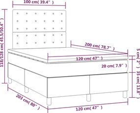 Box spring postel s matrací růžová 120 x 200 cm samet 3143258