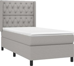 Box spring postel s matrací světle šedá 80 x 200 cm textil 3131625