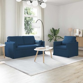 Set pohovek 2 ks Modrá textil 3407543