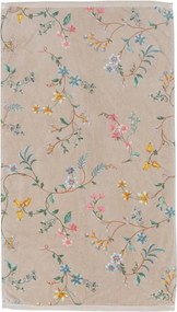 Pip Studio ručníky z bavlněného froté Les Fleurs, khaki (Luxusní ručníky z bavlněného froté v designu Les Fleurs v barvě khaki)